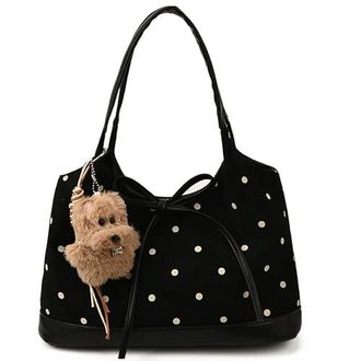 Generic Sac &agrave; main &agrave; bandouli&egrave;re simple en daim synth&eacute;tique imprim&eacute; &agrave; pois pour femme et fille, sac &agrave; bandouli&egrave;re tendance pour voyage, shopping, travail, usa
