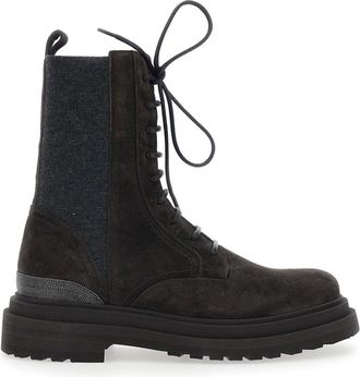 Brunello Cucinelli Femme, Chaussures, Brun, Taille: 36 EU Bottines &agrave; lacets