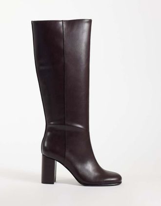 Mango bottes montantes &agrave; talons bordeaux-Rouge