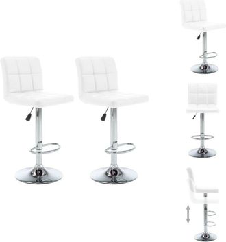 vidaXL Vidaxl - Tabourets de bar lot de 2 blanc similicuir - Tabouret De Bar - Tabourets De Comptoir - Chaise De Bar - Meubles De Cuisine - Mobilier