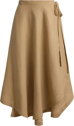 Ralph Lauren Femme, Jupes, Beige, Taille: 36 FR Jupe portefeuille en lin