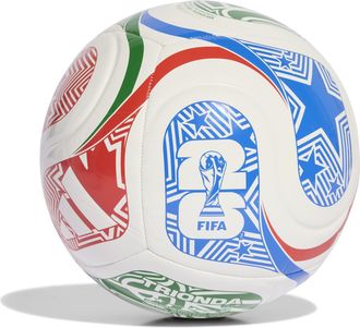 adidas Unisex World Cup 26 TRIONDA Club Ball White/Vivid Red/Glow Blue/Green 3