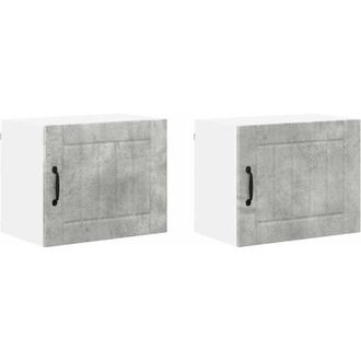 vidaXL Küchenschrank 2 pcs Beton Grau 50 x 31 x 40 cm Holzwerkstoff vidaXL