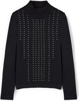 Motivi Femme, Pulls, Noir, Taille: 38 FR Pull Col Roul&eacute; avec Appliqu&eacute;s