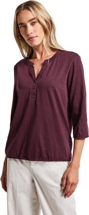 Street One Damen 3228115 Split Neck Jersey-Shirt, Wildberry red, 38