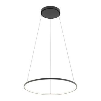 Licht-Erlebnisse LED H&auml;ngelampe Schwarz D: 60 cm H: max. 96 cm rund verstellbar Metall 2700 K 660 lm Modern warmwei&szlig;e Pendelleuchte Ring Kronleuchter Esstisch