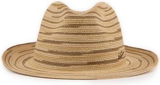 Borsalino Chapeau de paille Ray &agrave; rayures