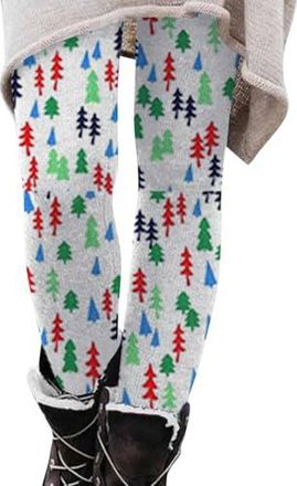 Generico Legging pour femme en coton dhiver chaud 2025 pour femme de No&euml;l moulant, pantalon imprim&eacute; P&egrave;re No&euml;l, collants femme fantaisie contenants, leggings fe