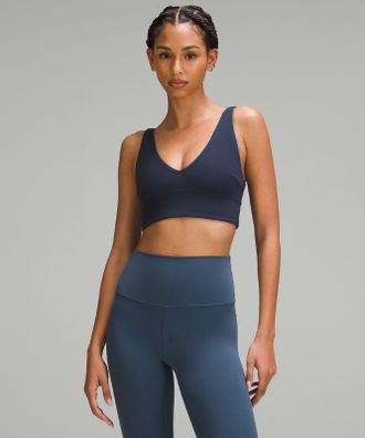 lululemon Align BH mit V-Ausschnitt Leichter Halt C/D-Cups f&uuml;r Frauen - Gr&ouml;&szlig;e 14 in True Navy