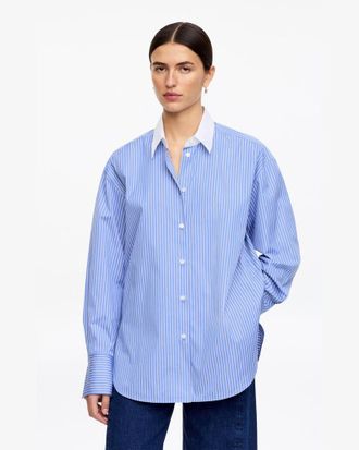 Arket Popeline-Hemd Mit Lockerer Passform -Blau