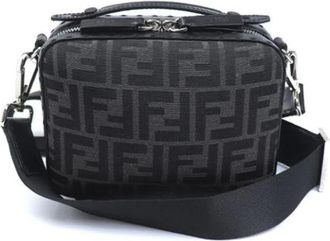 Fendi unisex, Pre-owned, Noir, Taille: ONE Size Sac bandouli&egrave;re en toile Pre-owned
