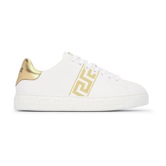 Versace Bestickter Sneaker aus Stoff - - Shoes - Herren - Wei&szlig; - 40 EU