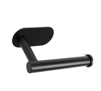 Generic Kein Stanzen, an der Wand montiertes Toilettenpapier aus Edelstahl, kompatibel mit Toilettenpapierhalter for Badezimmer und K&uuml;che(Black Type A)