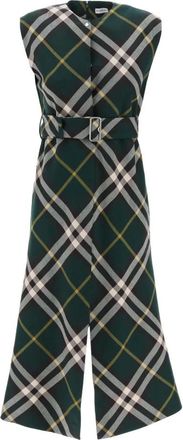 Burberry Femme, Combinaisons et Ensembles, Vert, Taille: 34 FR Check Motif Wool Midi Dress