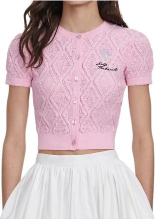 Self Portrait Femme, Pulls, Rose, Taille: 40 FR Pointelle Knit Top