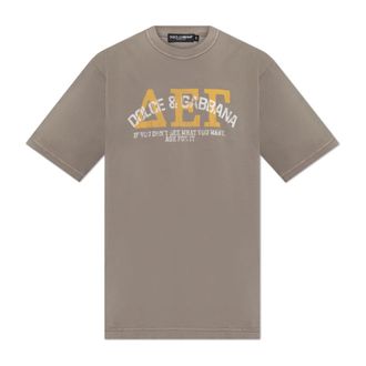 Dolce & Gabbana T-Shirt mit Druck - - Tops - Herren - Grau - XL