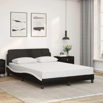 vidaXL Vidaxl - Cadre de lit sans matelas noir et blanc 140x190 cm similicuir 449131