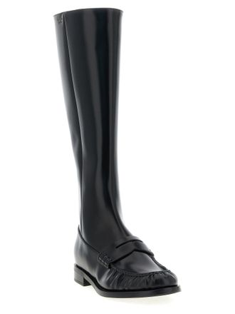 Prada Brushed Calf Leather Boot - Black