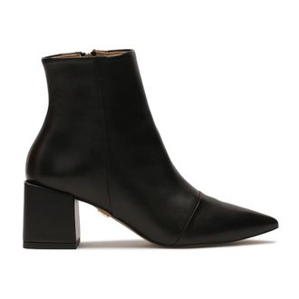 Kazar Schwarze Lederstiefel mit eckigem Absatz - - Shoes - Damen - Schwarzk - 37 EU