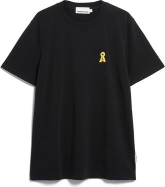 Armedangels Herren Heavyweight T-Shirt aus Bio-Baumwoll Mix MAARKOS Iconic &Aring; Relaxed Fit Black