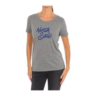North Sails Femme, Tops, Gris, Taille: 44 FR T-shirt à manches courtes avec encolure côtelée