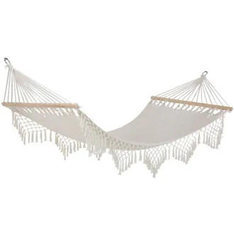 Wadiga Hamac macram&eacute; blanc 100x260cm