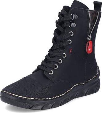 Rieker Femme 55014 Bottes à Lacets, Noir, 39 EU