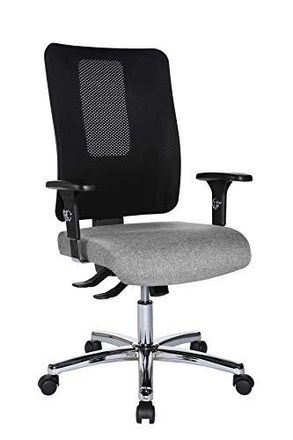 Topstar Topstar Open X (N) Chrom, ergonomischer Bürostuhl, Schreibtischstuhl, Stoffbezug, grau/schwarz