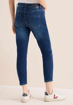 Cecil Comfort-fit-Jeans CECIL, Damen, Gr. 25, L&auml;nge 26, blau (dunkelblau wash), Jeans, 78% Baumwolle, 20% Polyester, 2% Elasthan, unifarben, kniebedeckend, 