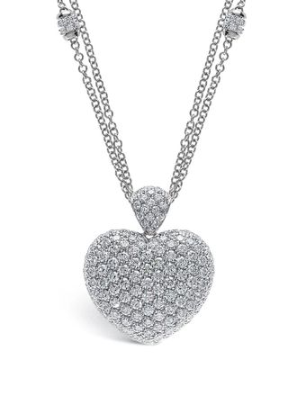 Leo Pizzo collier Amore en or blanc 18ct serti de diamants - Argent