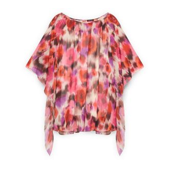 Fiorella Rubino Femme, Blouses et Chemises, Rose, Taille: 42 FR Tunique en georgette &agrave; imprim&eacute; aquarelle