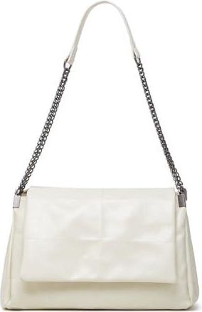 Generic Sac &agrave; bandouli&egrave;re en cuir avec cha&icirc;ne pour femme - Grand sac &agrave; main tendance et sac &agrave; main r&eacute;tro, blanc, Large