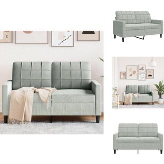 vidaXL 2-Sitzer-Sofa Hellgrau 120 cm Samt - Samtsofa - Grau Sofa - Wohnzimmersofa - 2er Sofa - Gem&uuml;tliches Sofa