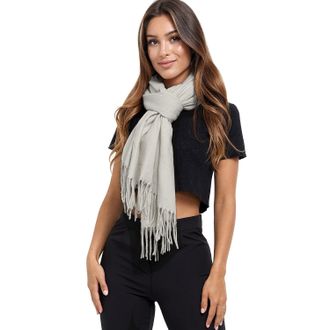 Glamexx24 Schal Damen Winterschal Gef&uuml;hl Langer Schal mit Fransen Baumwolle Warm Herbst Winter Unifarben Deckenschal und T&uuml;cher 200 x 74 cm