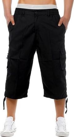 Generic Short cargo dété décontracté à 7 poches pour homme, pantalon capris confortable en coton pour un usage quotidien, les vacances et les activités de ple