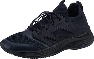 Tommy Hilfiger pour des Hommes Baskets Modernes en Tricot de préparation, Noir, 42 EU