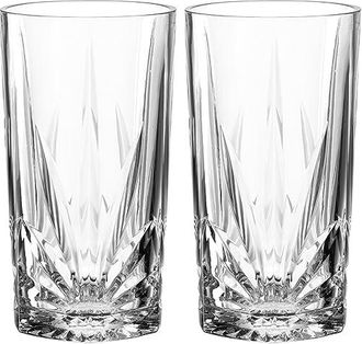 Leonardo Il Mondo Cape Cod Gläser 2er Set - Longdrinkglas mit Facetten-Optik, hochwertig verarbeitet - Inhalt 530 ml - Spülmaschinengeeignet - 2 Cocktailgläser