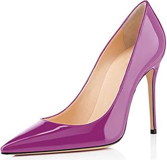 elashe Escarpins Femme - 10cm Sexy Talon Aiguille - Stiletto Soir F&ecirc;te Chaussures Violet EU38 T