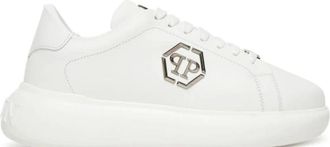Philipp Plein Homme, Chaussures, Blanc, Taille: 43 EU Baskets Basses New Basic Hexagon