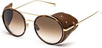 Belstaff Femme, Accessoires, Jaune, Taille: ONE Size Lunettes de Soleil en Titane Dor&eacute; Mod&egrave;le Pinnerdoradof