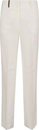PESERICO Femme, Pantalons, Blanc, Taille: 42 FR Pantalone Cadi di Viscosa Stretch
