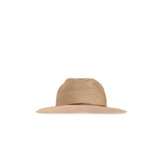 Emporio Armani Femme, Accessoires, Beige, Taille: 56 CM Chapeau fedora en raphia tress&eacute;