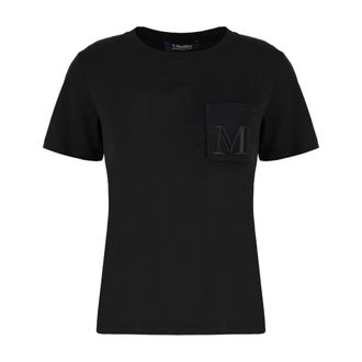 Max Mara Femme, Tops, Noir, Taille: 36 FR T-shirt Décontracté en Coton pour Femmes