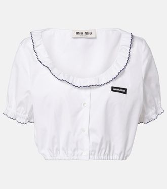 Miu Miu Cropped-Top aus Baumwollpopeline