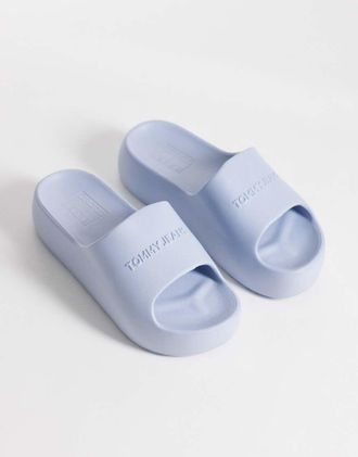 Tommy Jeans Claquettes chunky - Bleu clair
