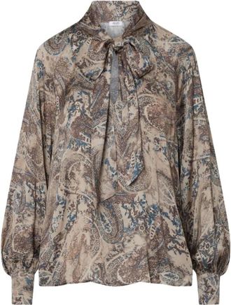 Liu Jo Femme, Blouses et Chemises, Brun, Taille: 40 FR Blouse en satin imprim&eacute;