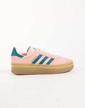 adidas Originals Gazelle Bold baskets corail et vert fonc&eacute;-Orange
