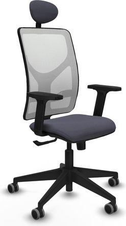 Piqueras y Crespo B&uuml;rostuhl mit 2D-Armlehnen, h&ouml;henverstellbarer Lendenwirbelst&uuml;tze und festem Kopfteil, ausgestattet mit Sincro 3 Positionen und Schneideschaum, Wei&szlig;/D