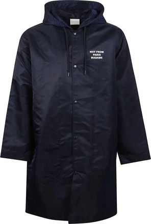 Dr&ocirc;le de Monsieur Homme, Manteaux, Bleu, Taille: L Slogan Parka