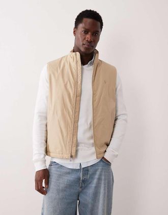 Polo Ralph Lauren Isolierte Weste in Hellbraun mit Markenlogo und Rei&szlig;verschluss-Brown